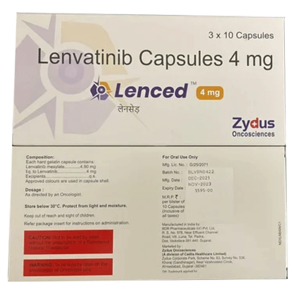 Lenced 4mg in India is only 4% of the cost of Lenvatinib in the US.
